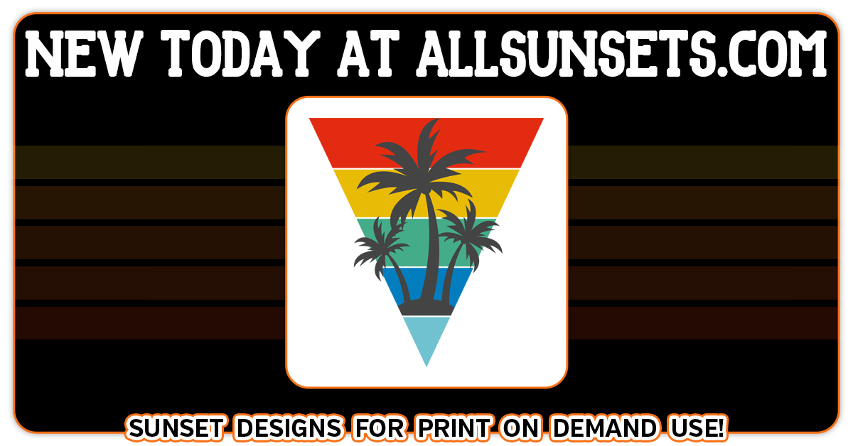 Round Vintage Retro Sunset Sunset Graphic Designs for POD Use